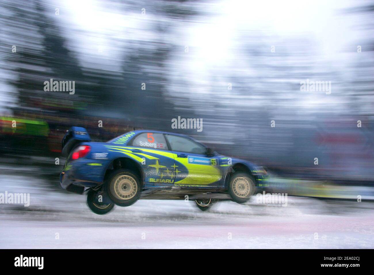 Norwegian driver Petter Solberg, Subaru Impreza WRC during the Swedish ...