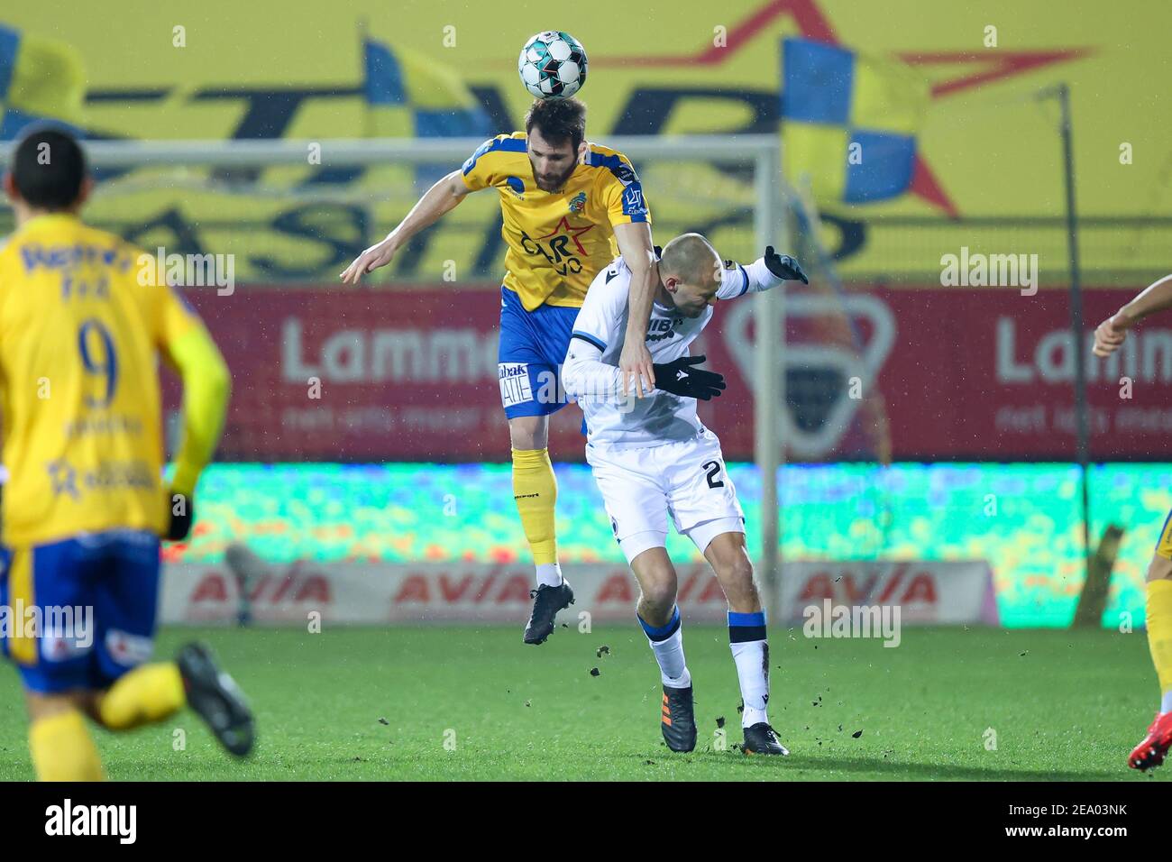 BEVEREN, BELGIUM - FEBRUARY 6: Michuel Vieira of Waasland Beveren v Bas ...