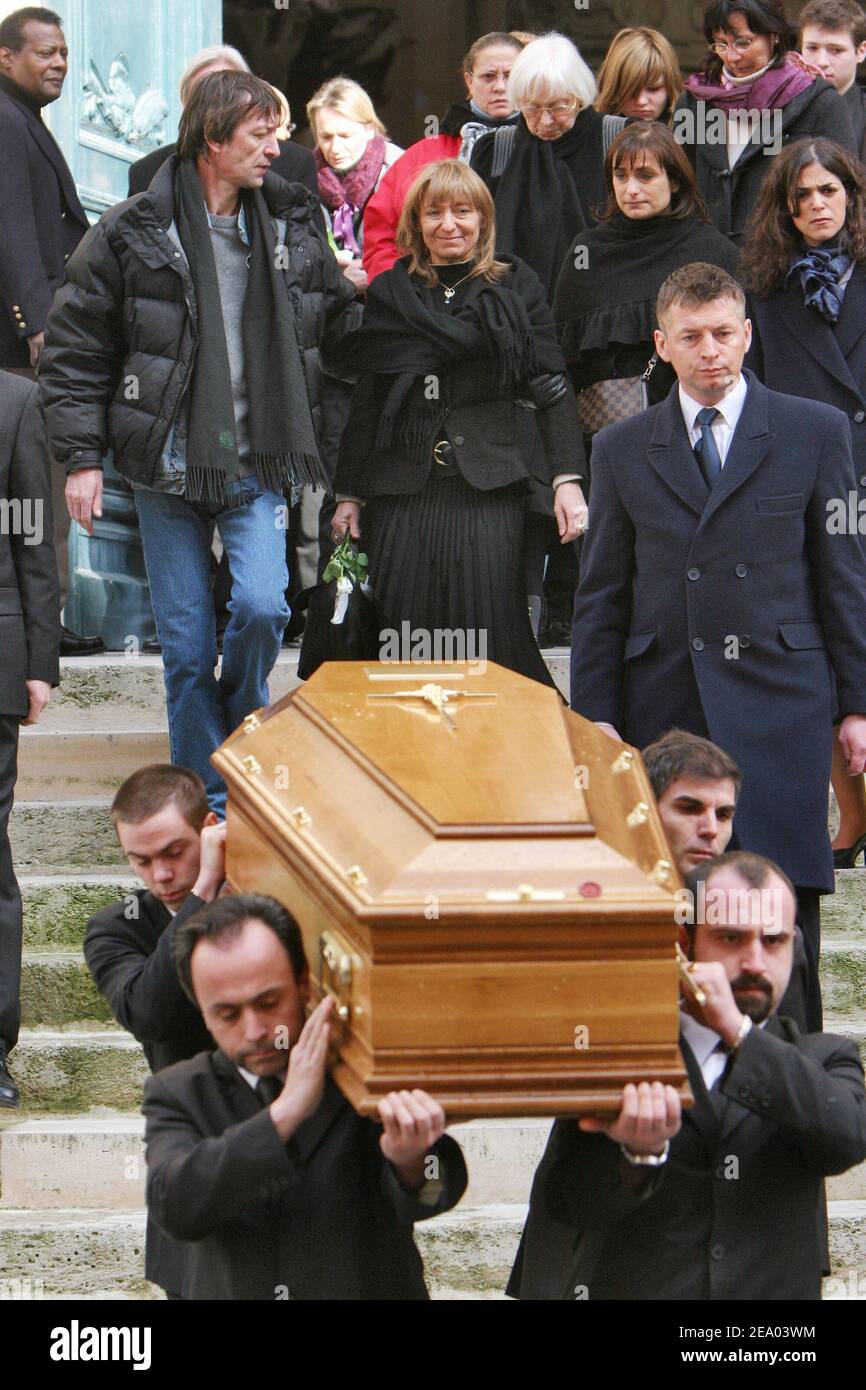 Francoise Bachelet leaving St-Roch church in Paris, France, on February ...