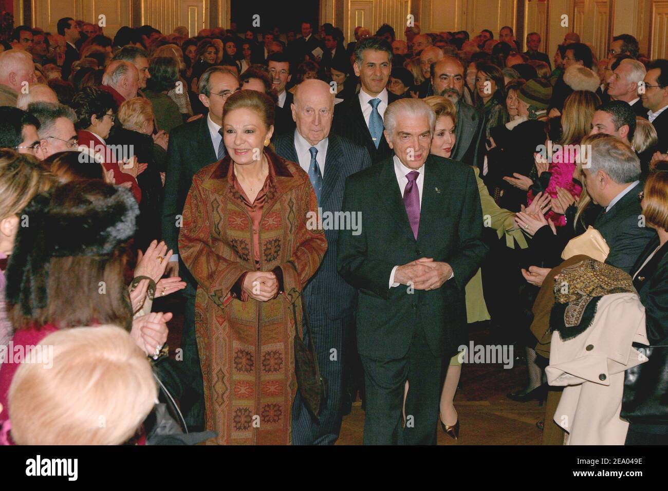 (L-R) Former Empress Farah Diba of Iran, Pierre-Christian Taittinger ...