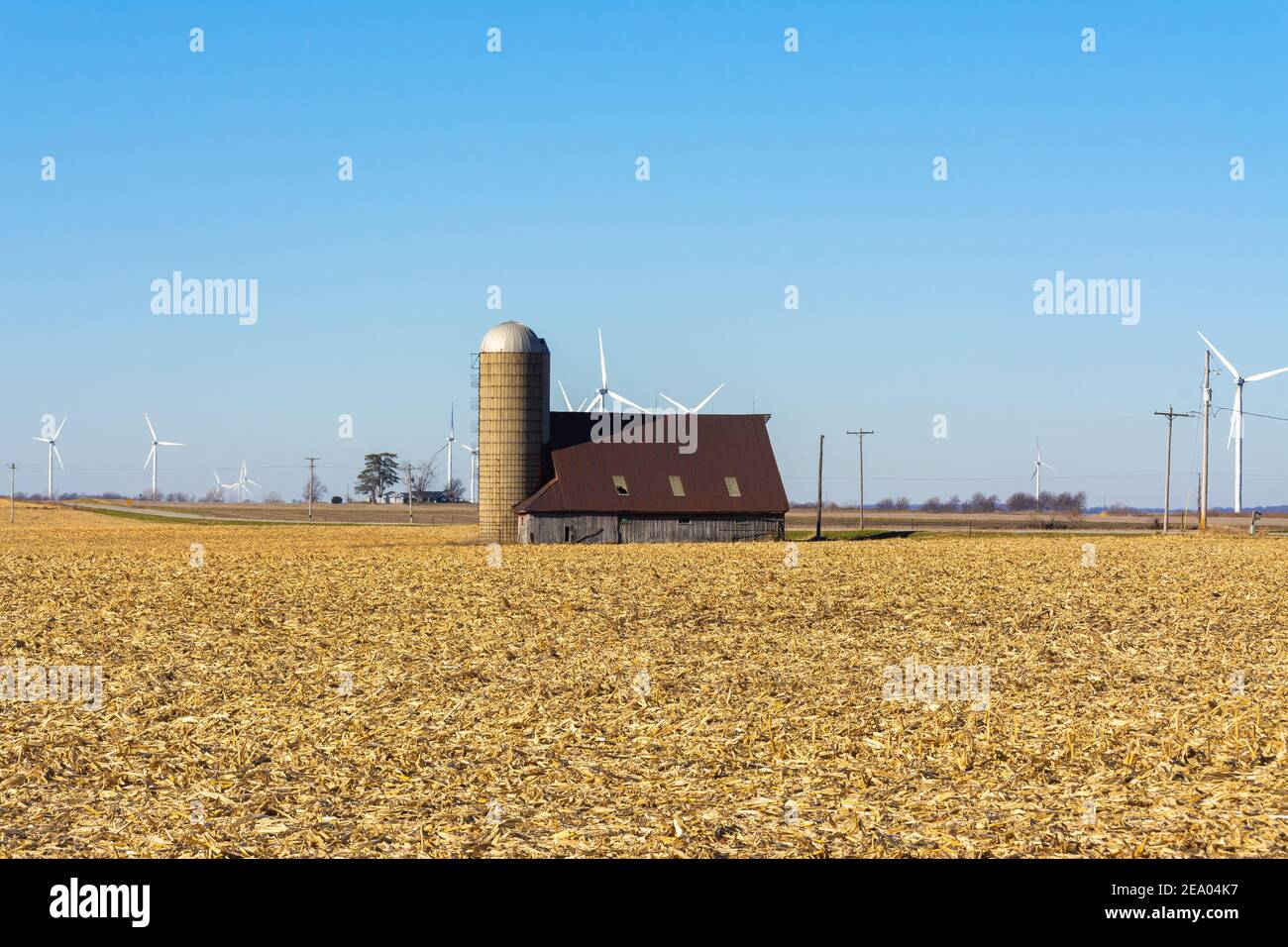 Old wooden barn in open field Stock Photo - Alamy