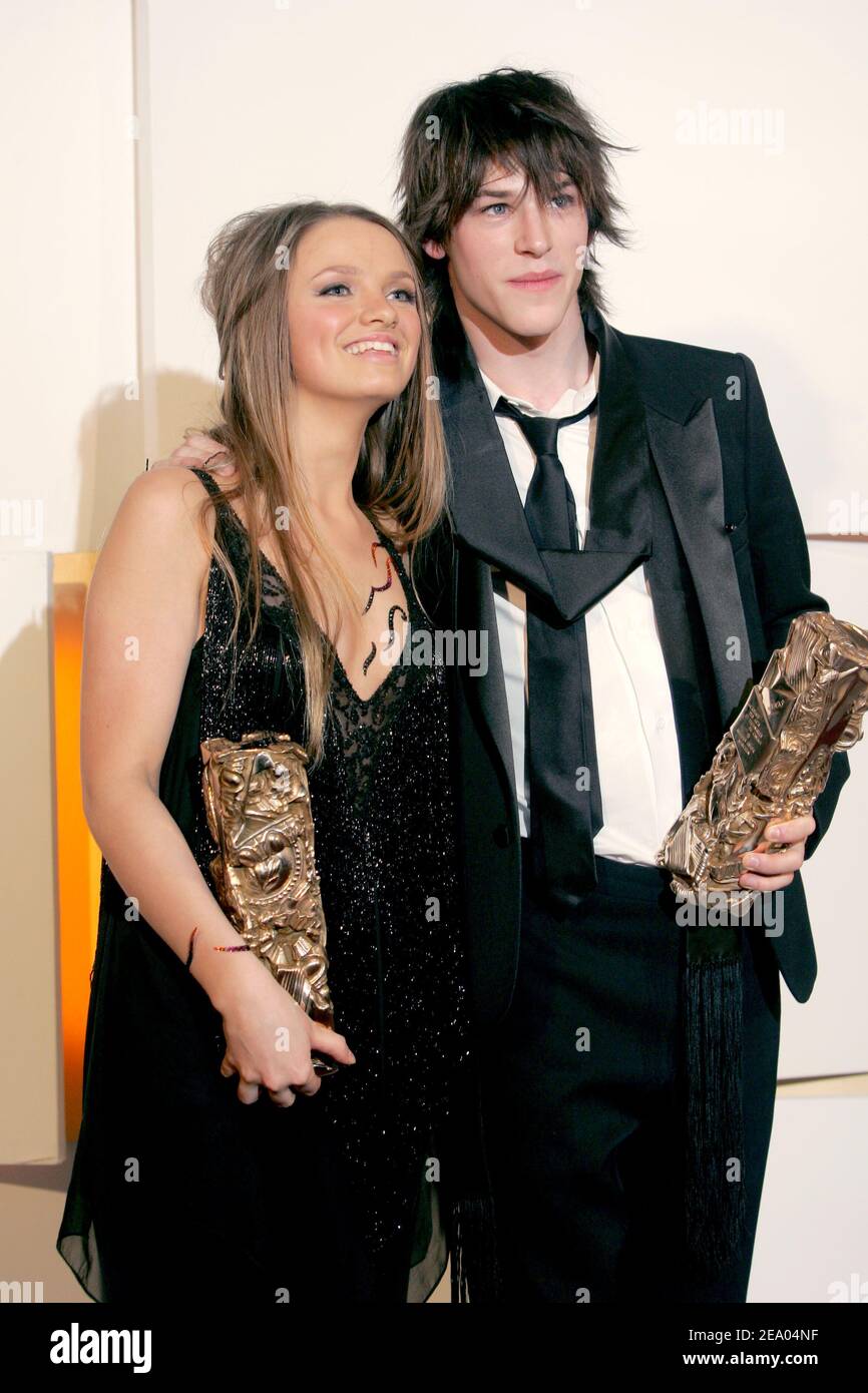 Best youg actress Sara Forestier and Best young actor Gaspard Ulliel ...