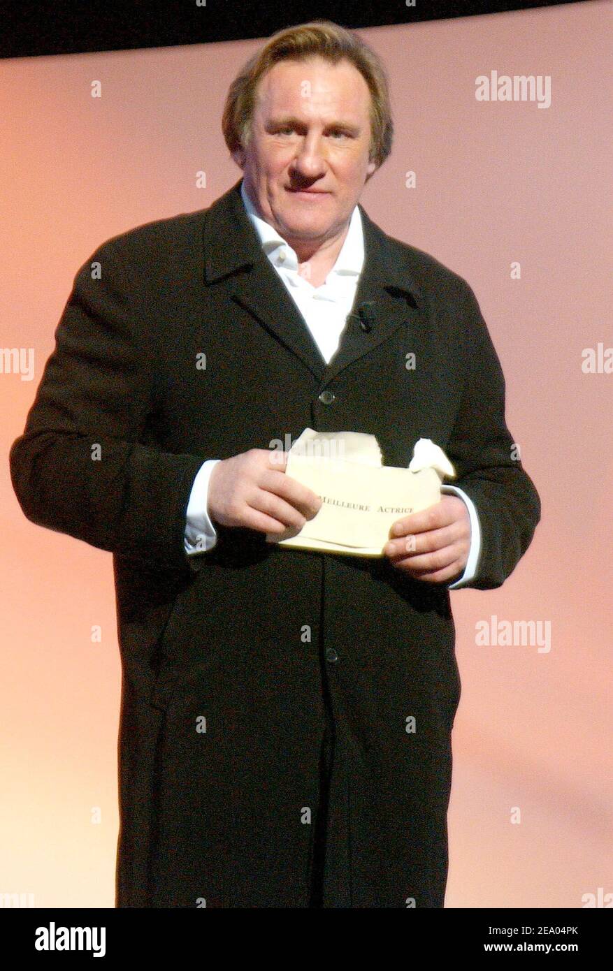 French actor Gerard Depardieu presents Best actress at the 30th Cesar ...
