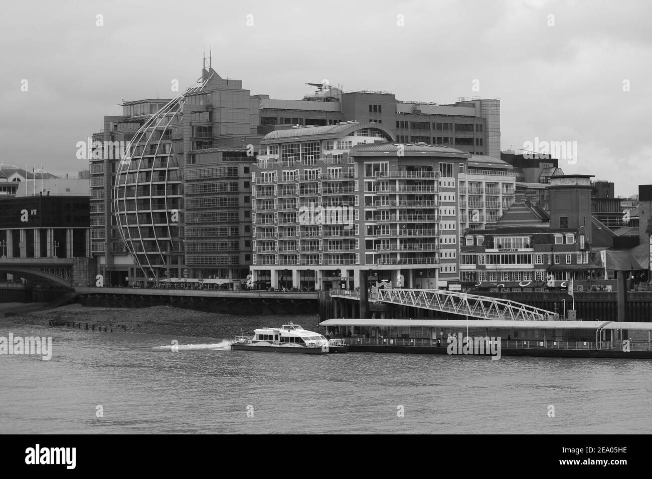 Contemporary buildings in the city of london Black and White Stock ...