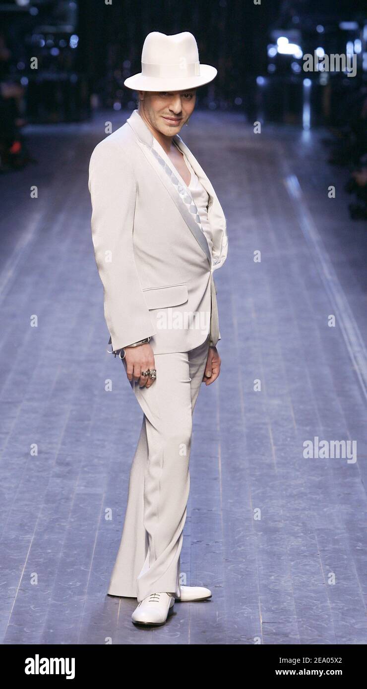 British fashion designer John Galliano at the end of Christian Dior's ...