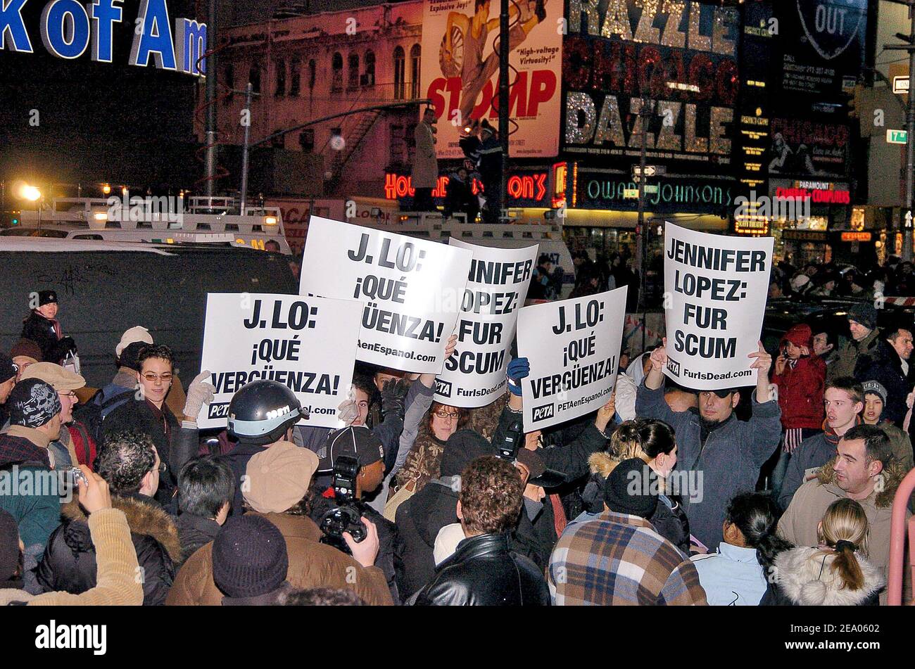 -PETA- protesters in front of Virgin Megastore before the arrival of ...