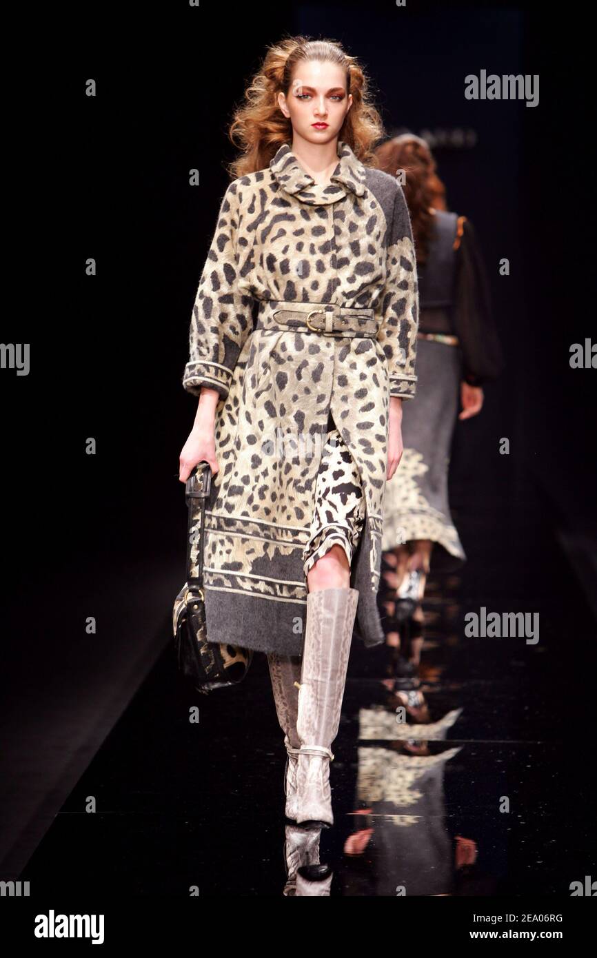 A model displays a creation by French fashion designer Veronique Leroy ...