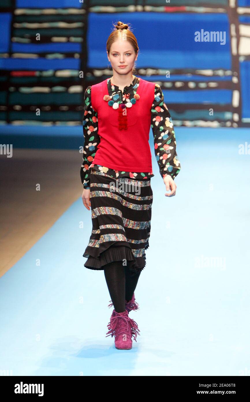 A model displays a creation by English fashion designers Suzanne ...