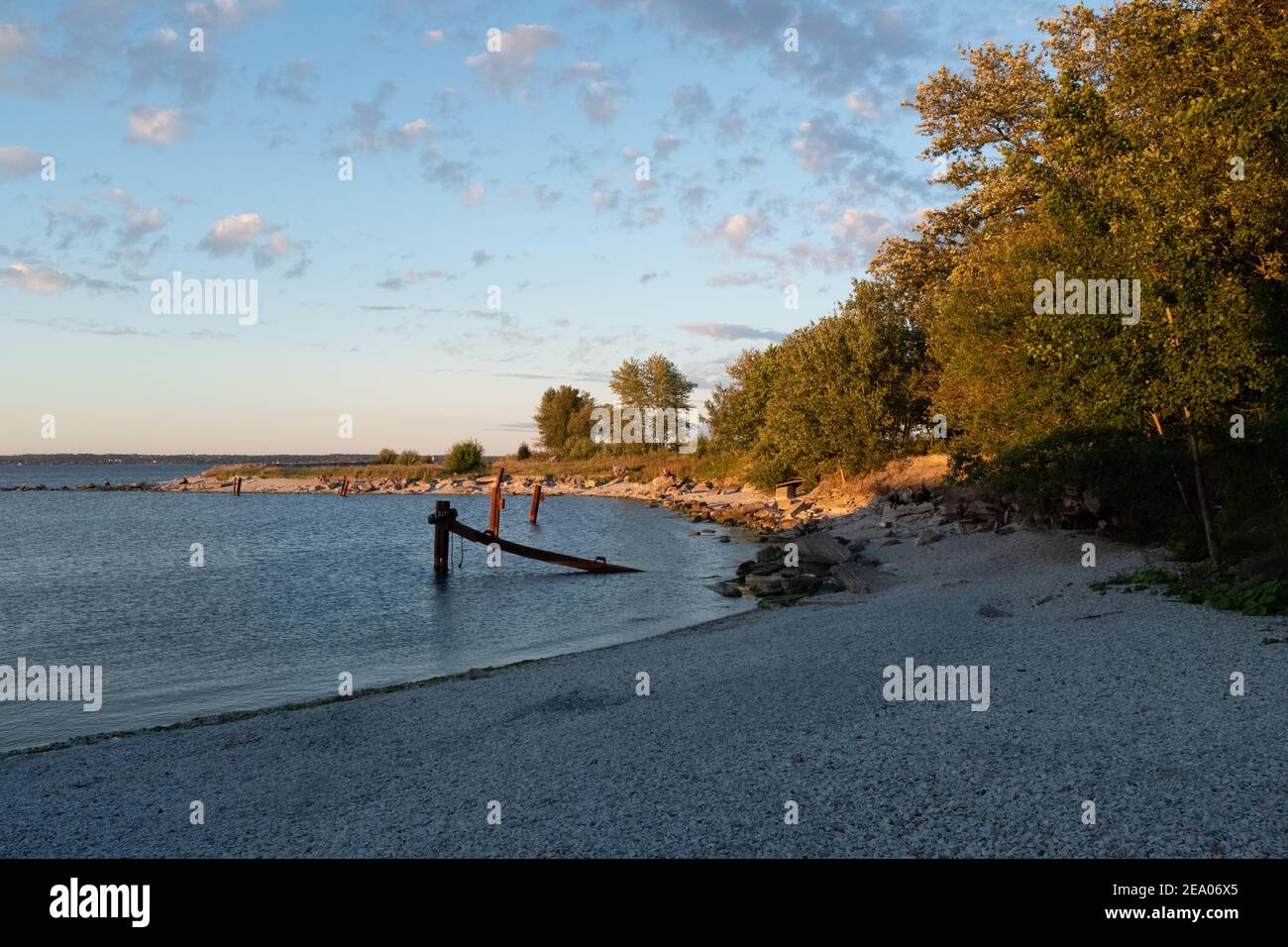 The Linnahalli Rand beach in Tallinn Estonia during sunset Stock Photo ...