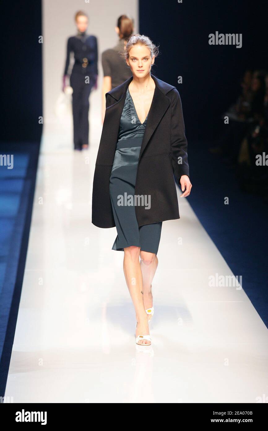 A model displays a creation by Italian fashion designer Roberto ...