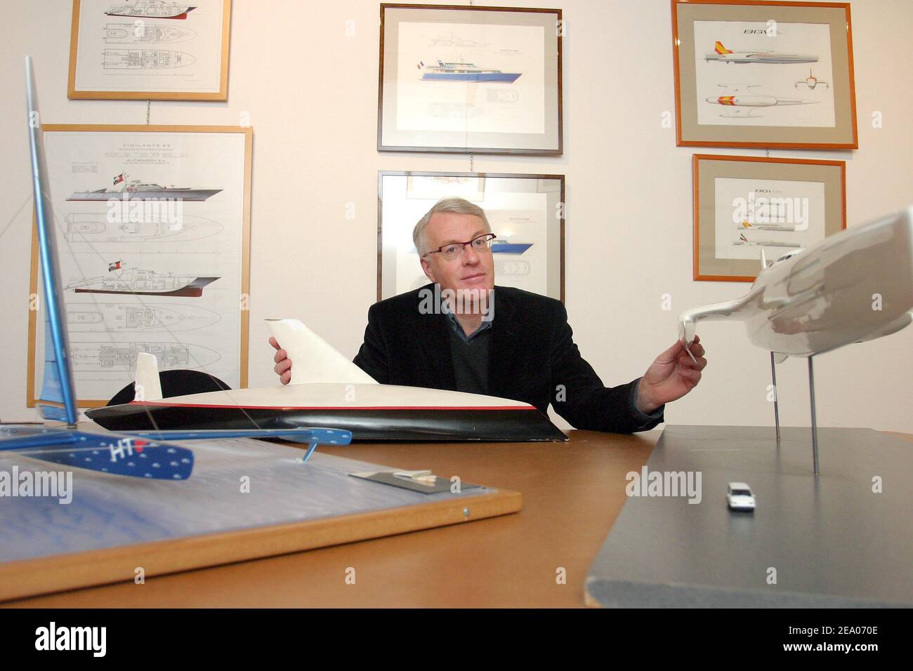 French naval architect Gilles Vaton, CEO of 'BGV Innovation', presents ...