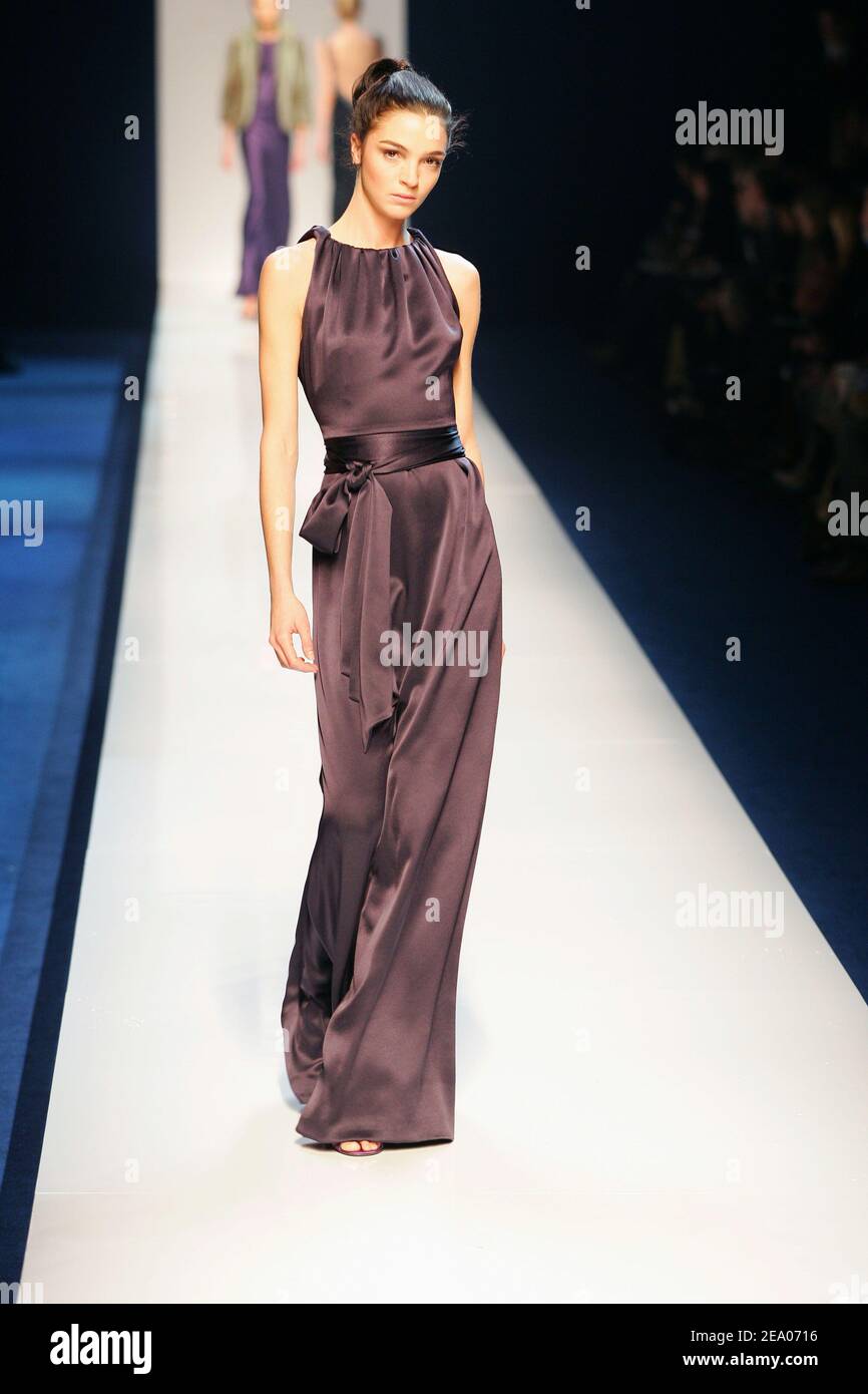 A model displays a creation by Italian fashion designer Roberto ...