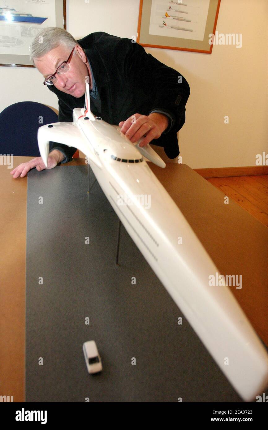 French naval architect Gilles Vaton, CEO of 'BGV Innovation', presents ...