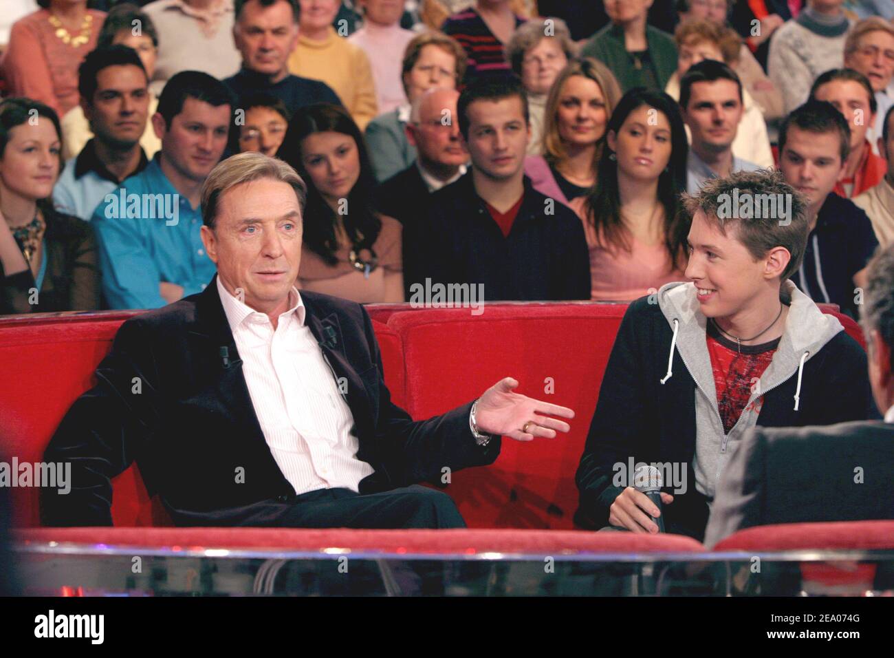 French TV presenter Pascal Sevran (L) with singer Alan, the first ...