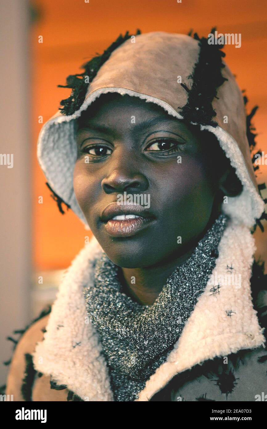 Model Alek Wek pictured backstage of German fashion designer Karl ...