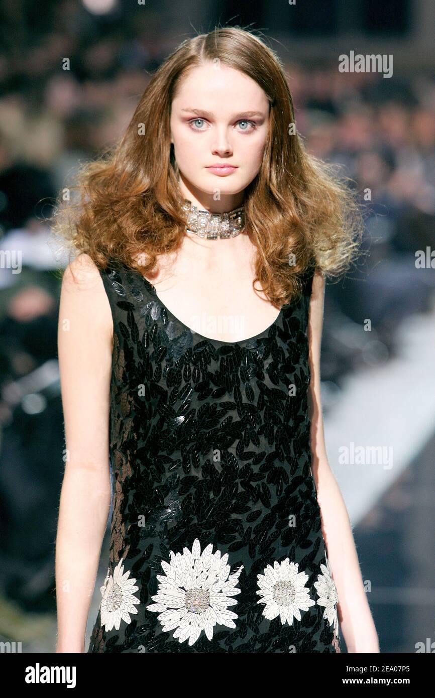 A model displays a creation by French fashion designer Christian ...