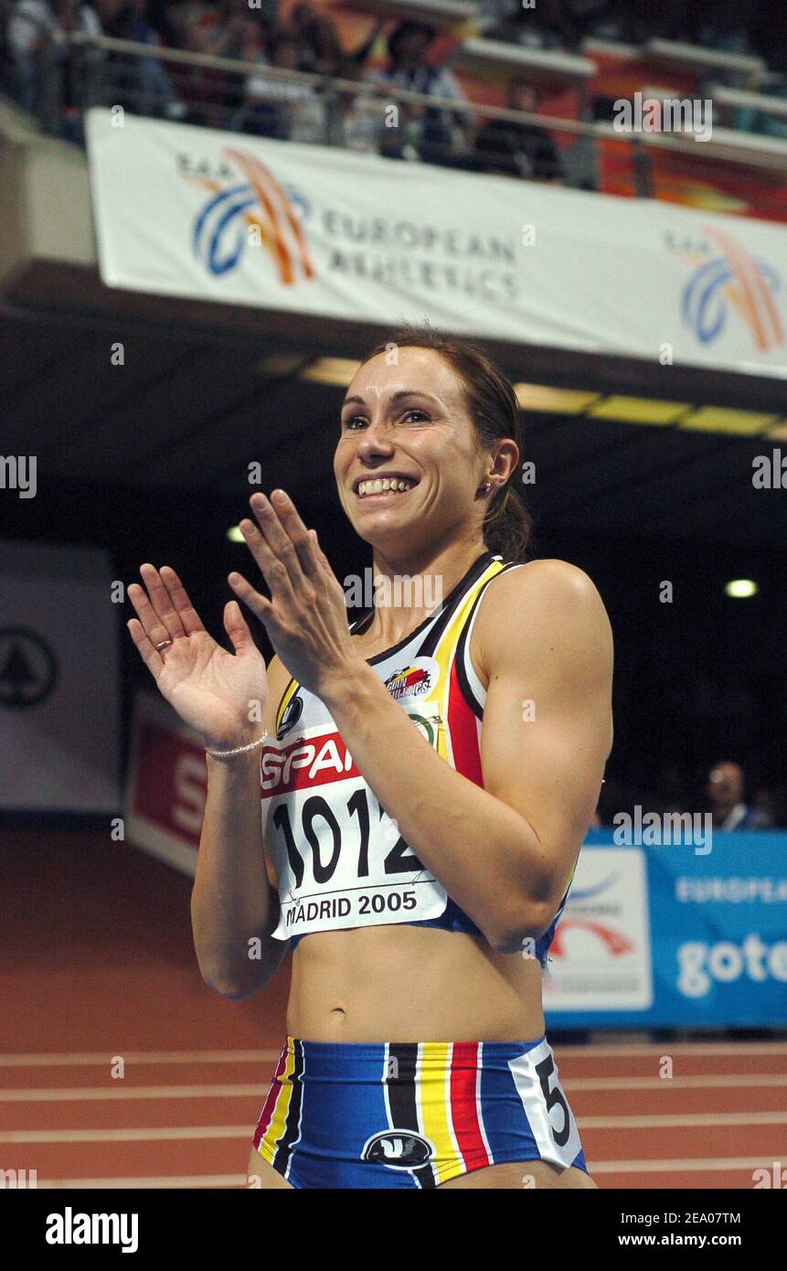 Belgian track and field athlets Kim Gevaert wins the 60 m women race ...