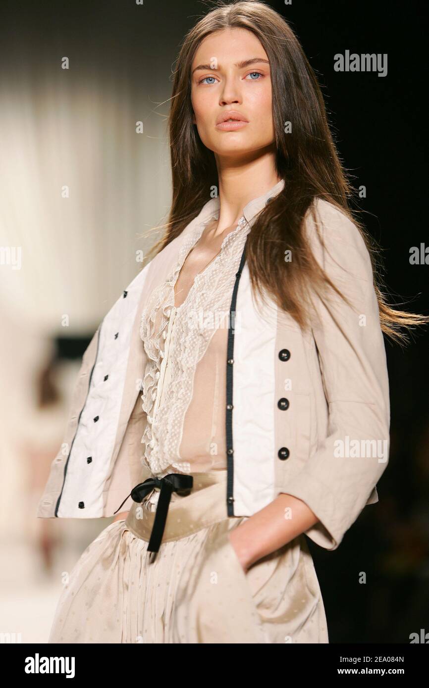 A model displays a creation by fashion designer Phoebe Philo for Chloe ...