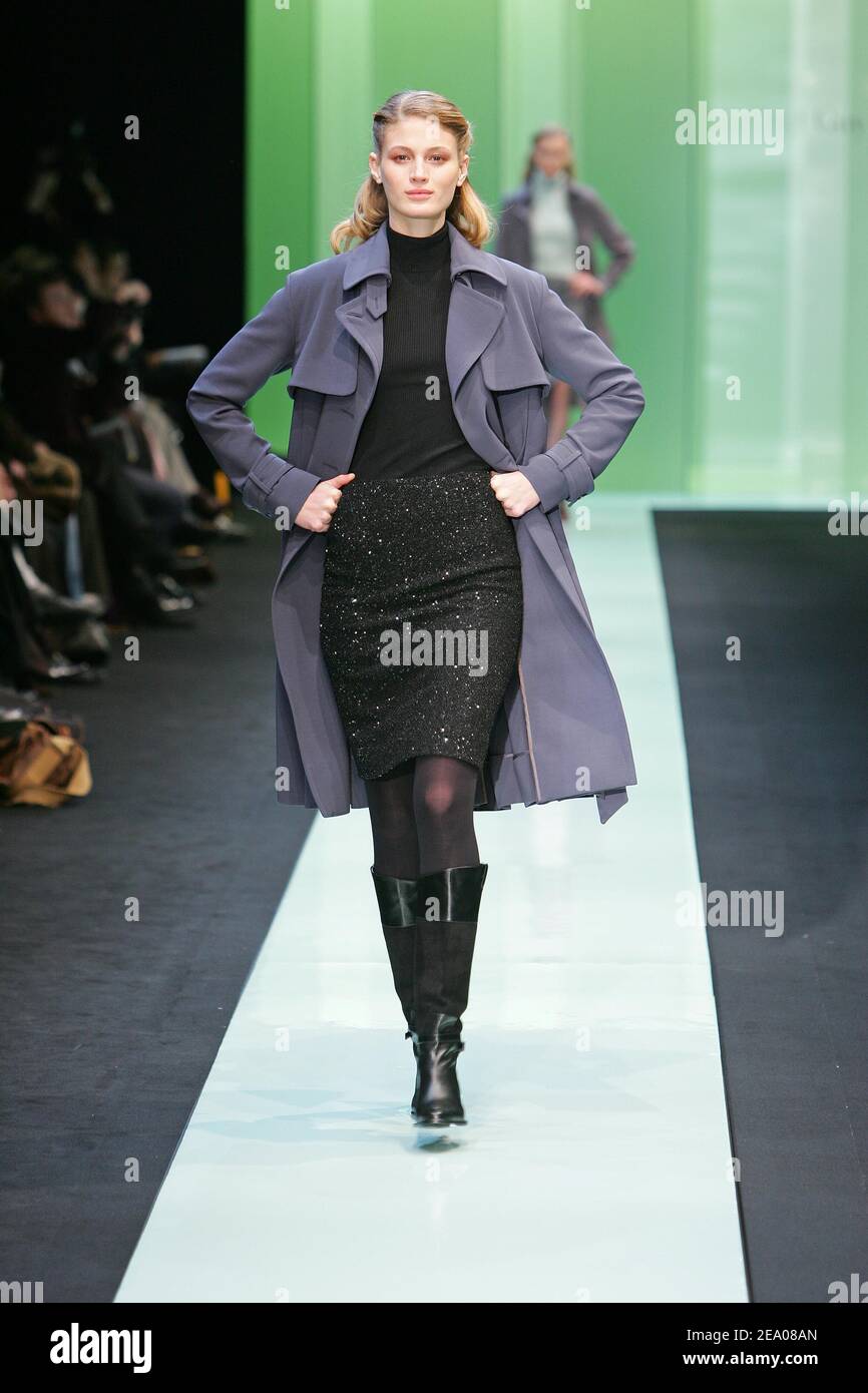 A model displays a creation by French fashion designer Herve L Leroux ...