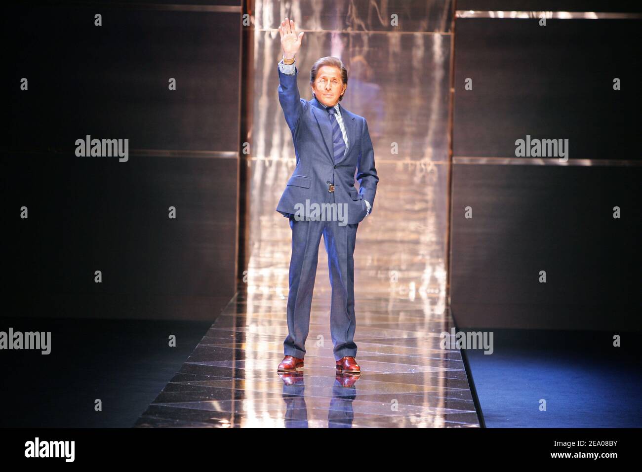 Italian fashion designer Valentino on the catwalk for his Fall-Winter ...