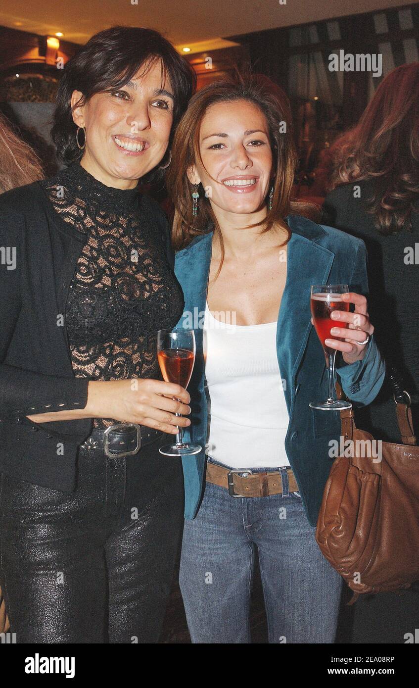 French TV journalists Isabelle Alonso (L) and Elsa Fayer attend the ...