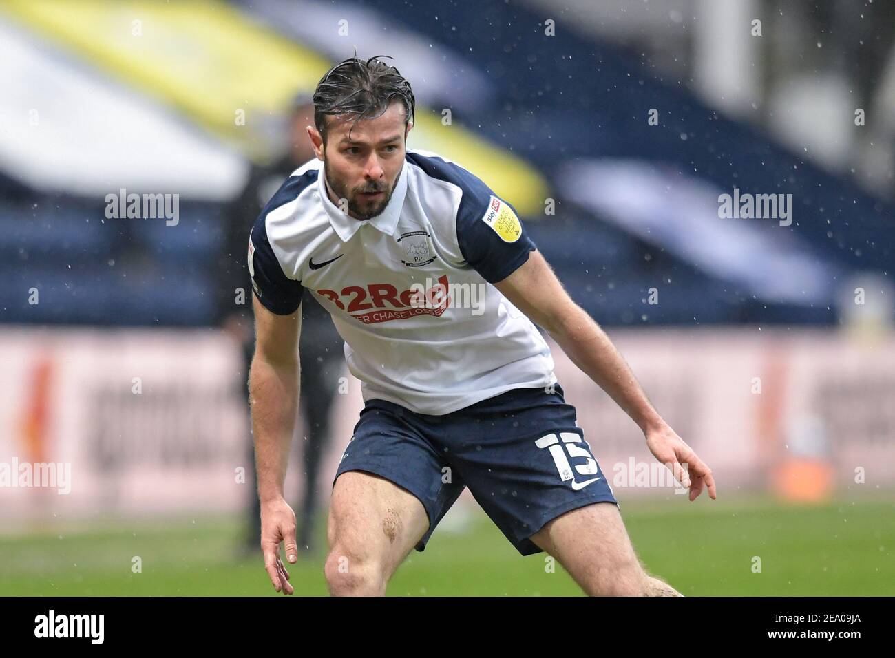 Preston, UK. 06th Feb, 2021. Joe Rafferty #15 of Preston North End in ...