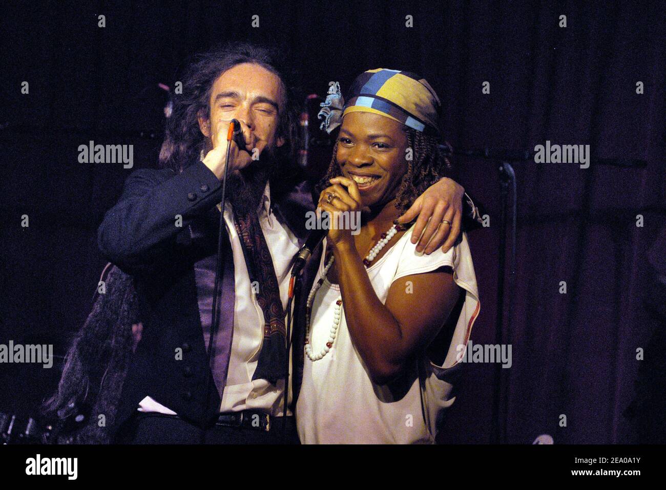 "French singer Princess Erika performs with Ramses as she presents her ...