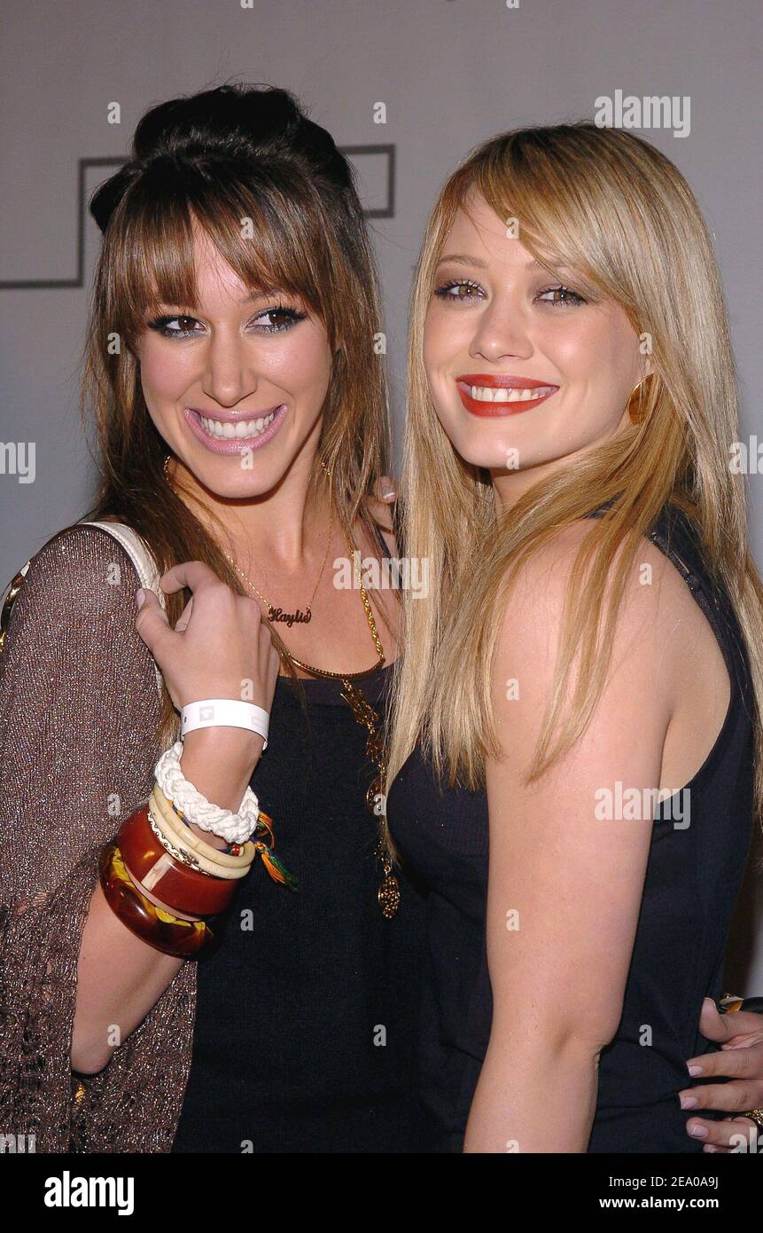 Haylie Duff and sister Hilary Duff attend the PlaystationPortable North ...