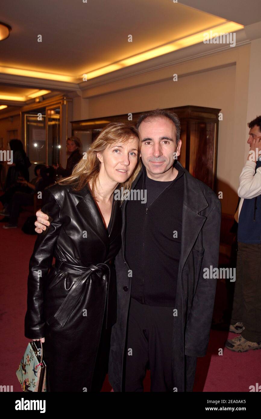 French actor and director Philippe Harel with his wife poses at the ...