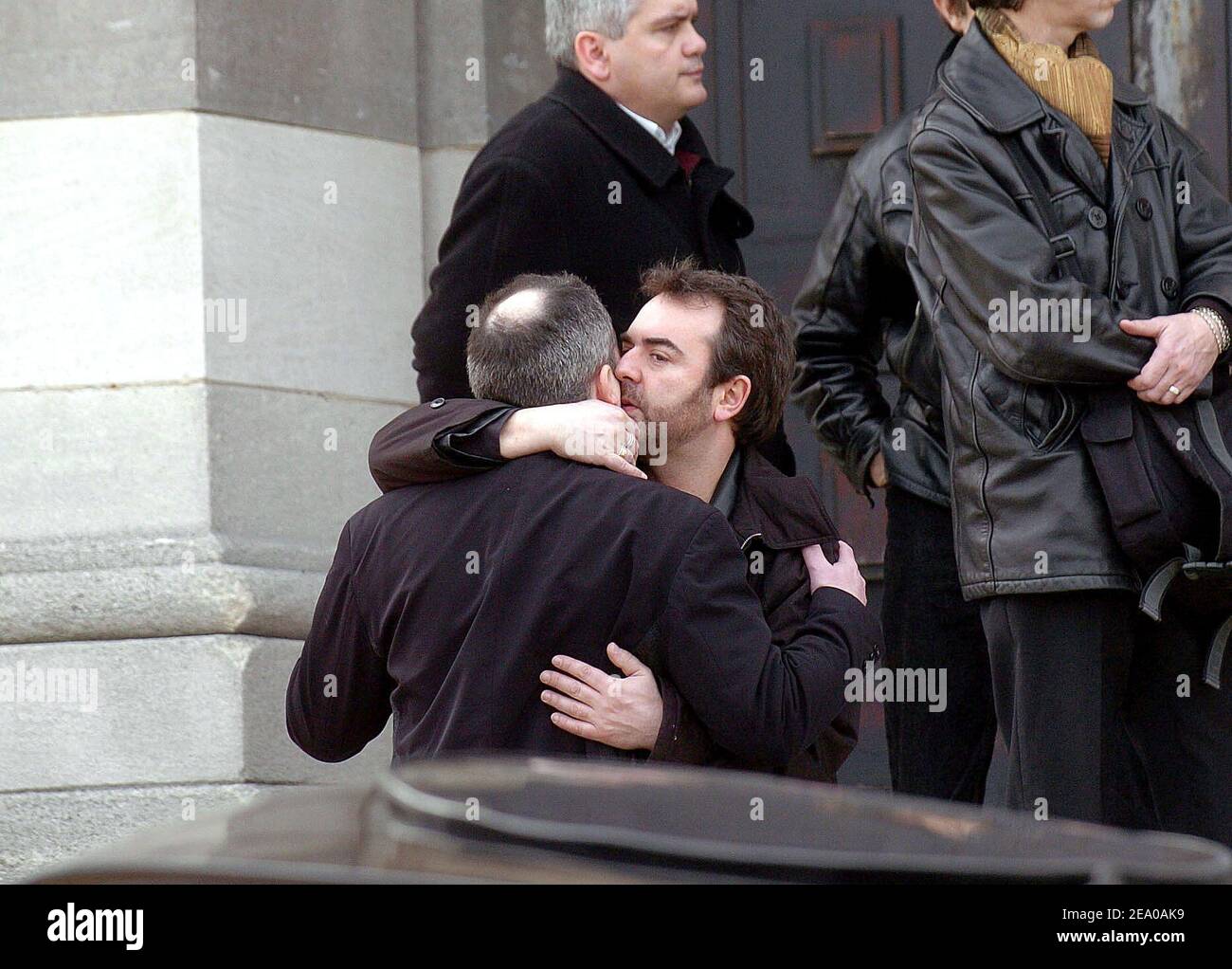 French actor Bruno Solo attends Mathias Ledoux 's funeral at the Pere ...