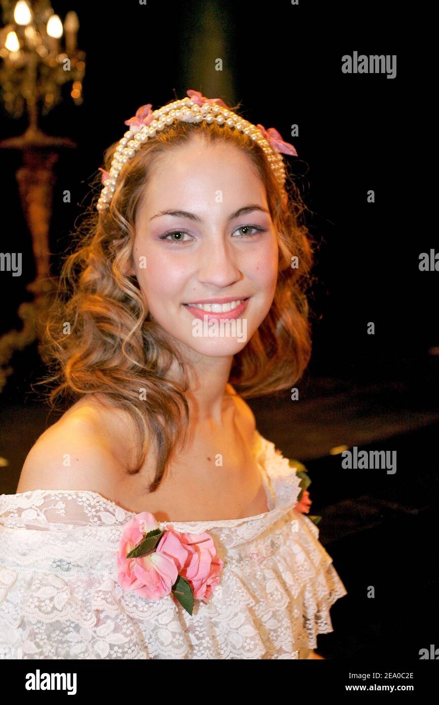 French singer Anne Laure Girbal (Marie Mancini) poses after the show ...
