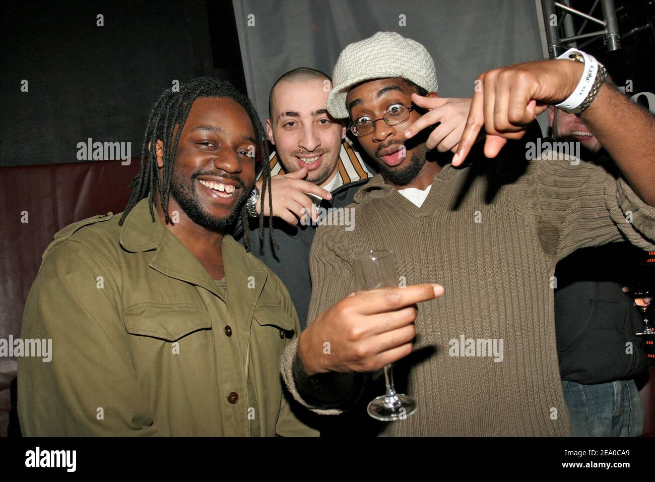 French rap band Saian Supa Crew ( Leeroy, Vicelow and Sly) attend the ...