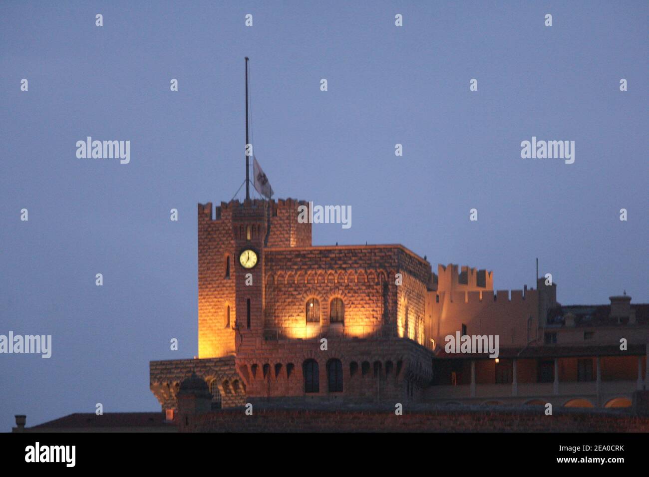 The Grimaldi Palace in Monaco pictured by night on March 26, 2005 ...