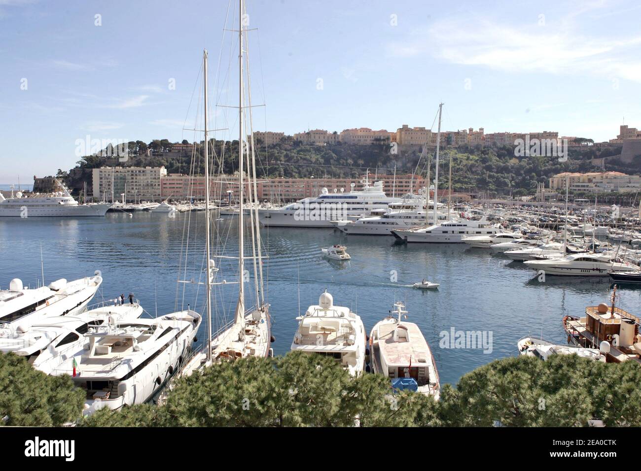 View of the main harbour and the Rock in Monaco on March 28, 2005 ...