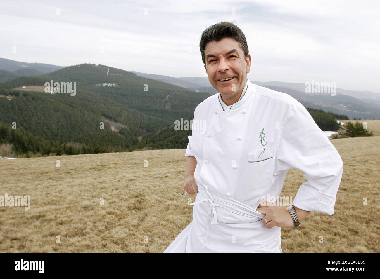 EXCLUSIVE. French Three Star Chef Regis Marcon poses outside his ...