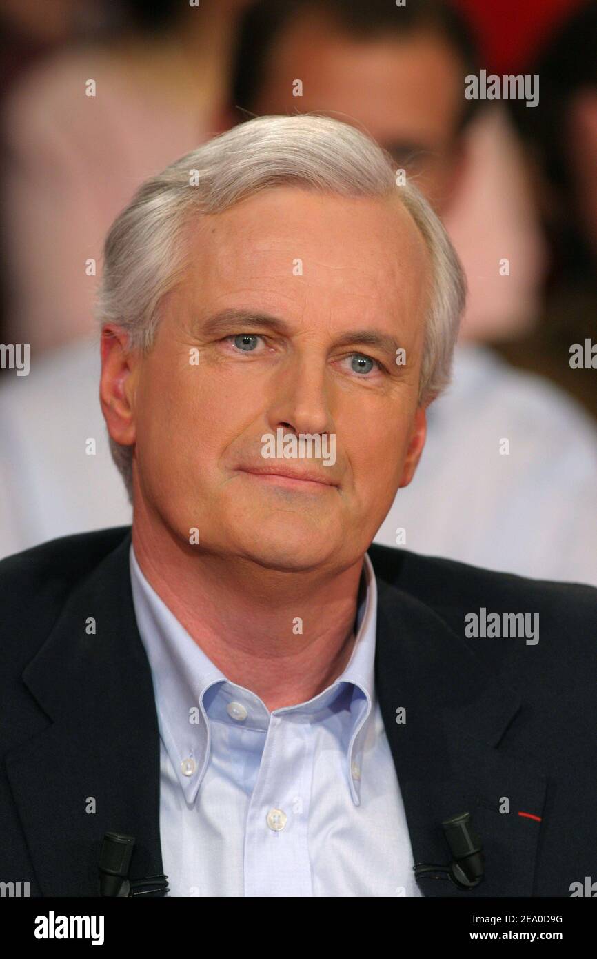French Foreign Minister Michel Barnier during the taping of Michel ...