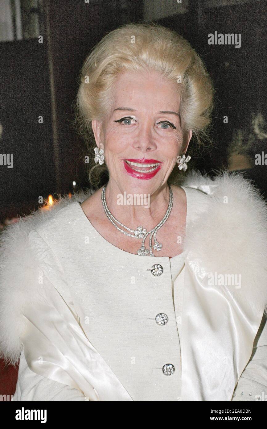 Dame Nancy Chopard poses during the Lucie Saint Clair party 'La nuit de ...