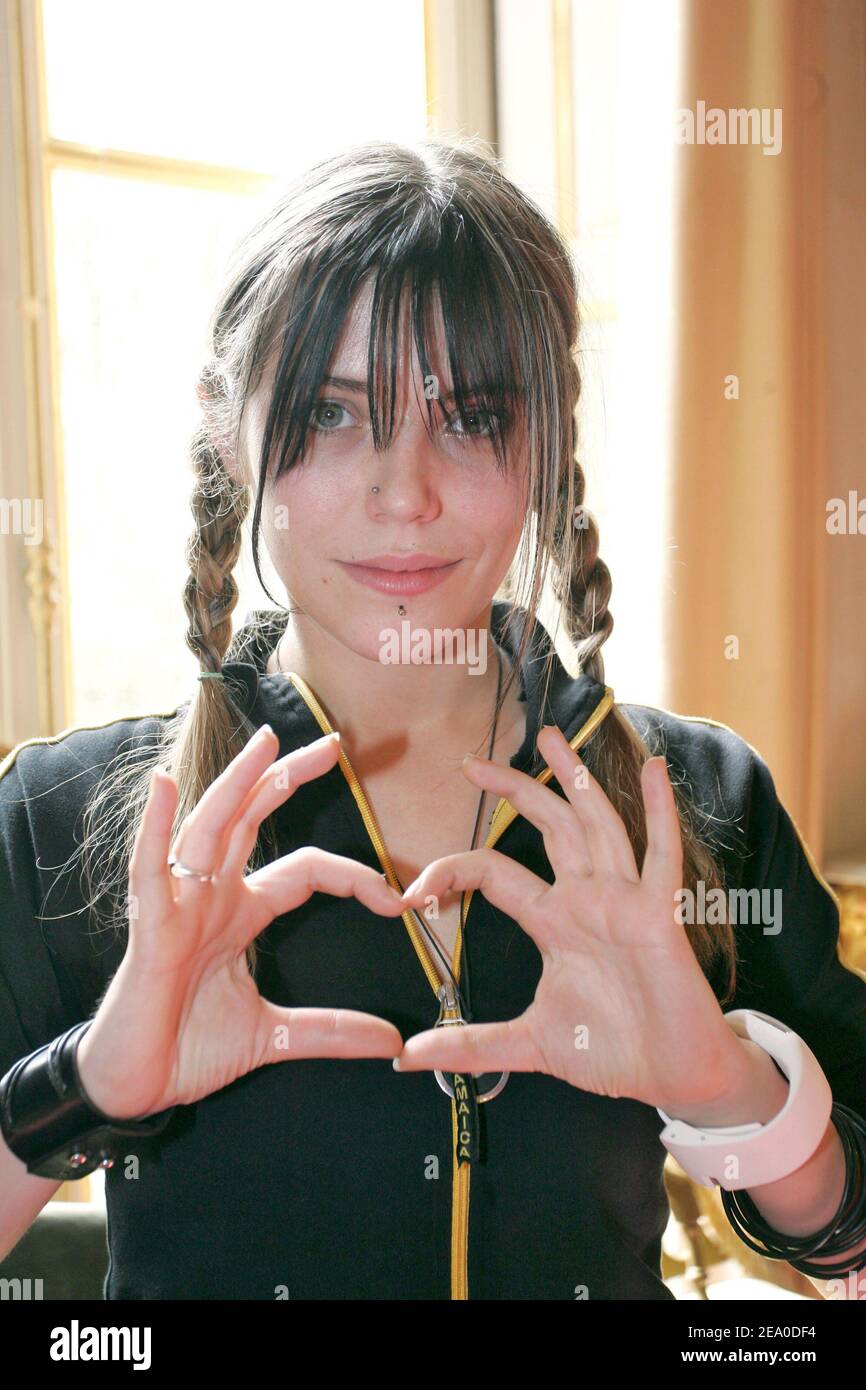 French singer Emma Daumas attends the press conference to the 17 eme ...
