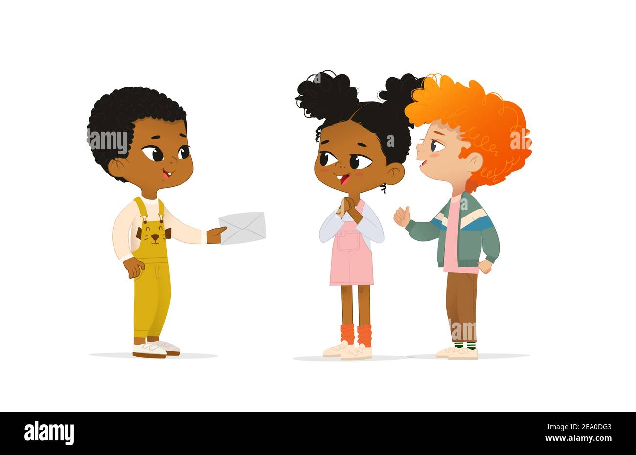 Kids Talking To Each Other Cartoon