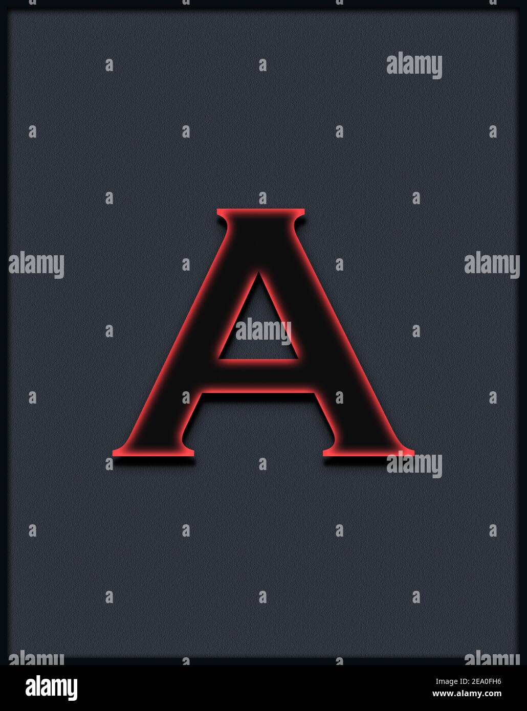 Glowing ember letter A on the grey background Stock Photo - Alamy