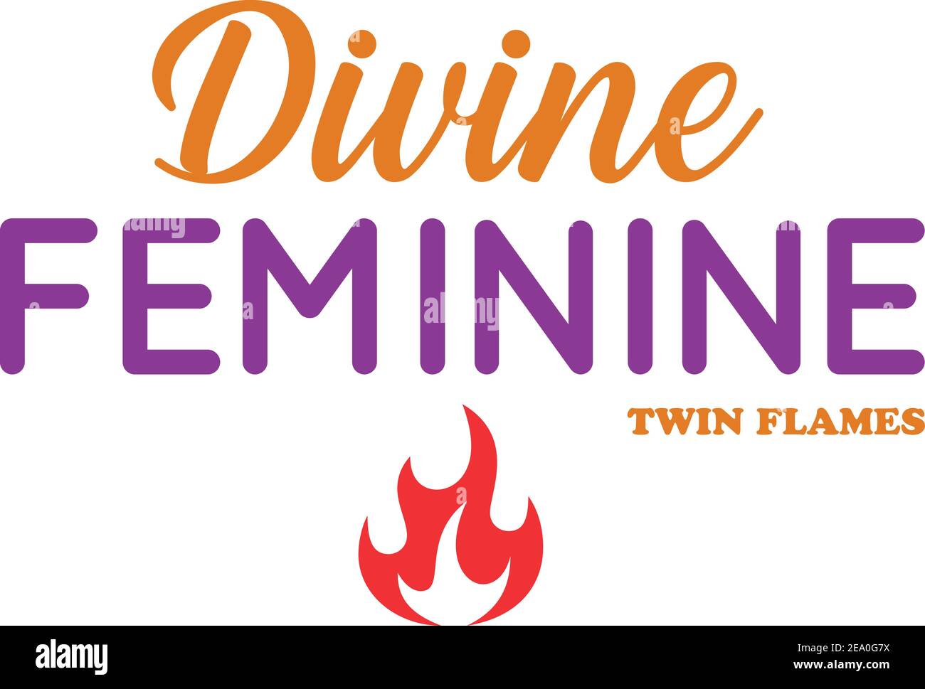 Divine Feminine typo graphic vector design of twin flame concept Stock ...