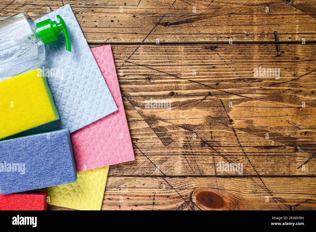 Washing and cleaning stuff, domestic supplies for spring cleaning ...