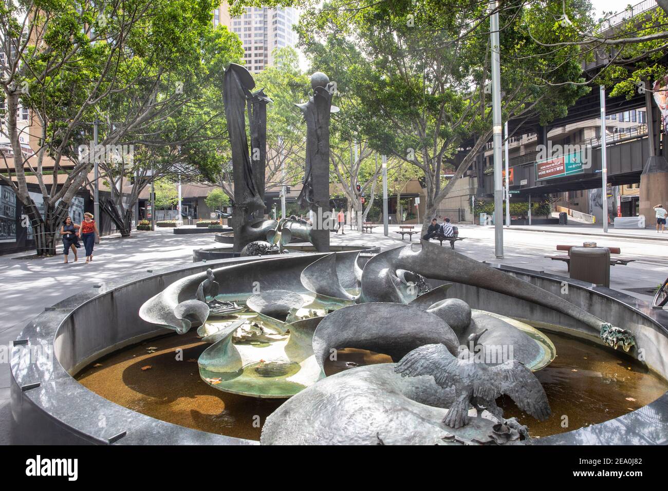 Tank stream fountain in Sydney city centre,NSW,Australia Stock Photo ...