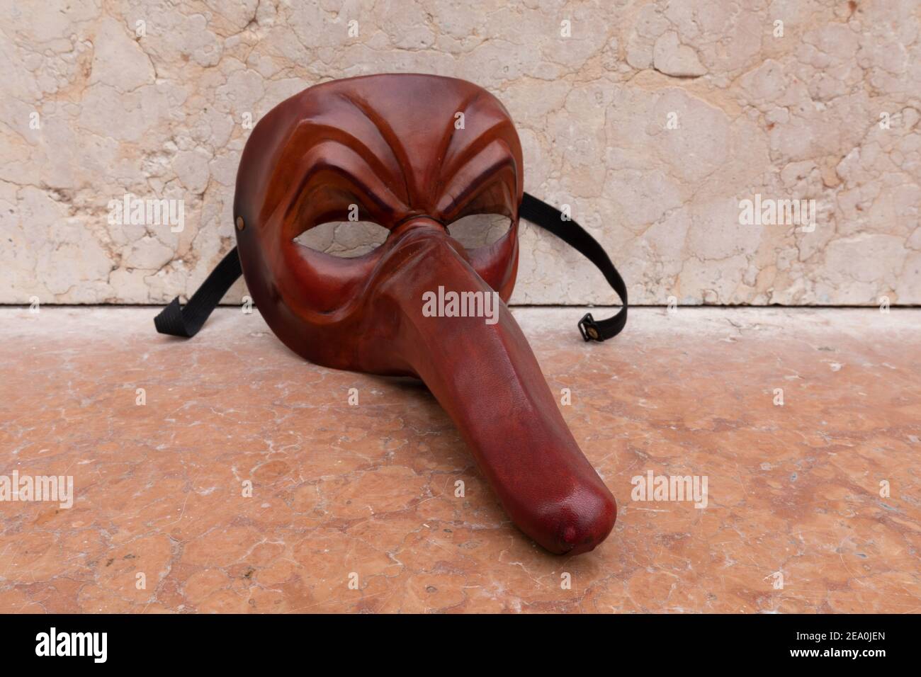Venetian Zanni masks by artist Carlo Setti. This is a leather mask of a ...