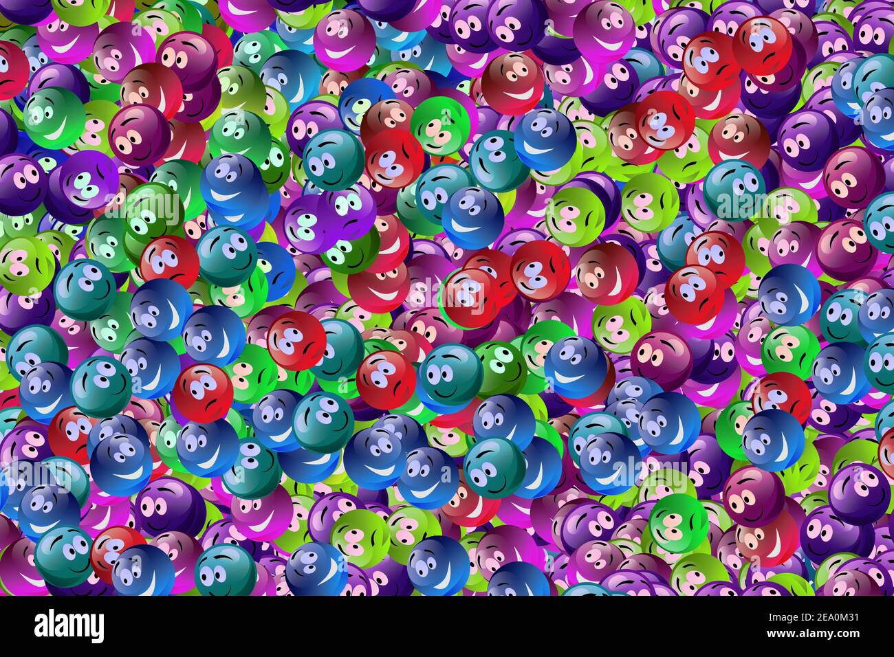 Illustrated backdrop with colorful emoticons Stock Photo - Alamy