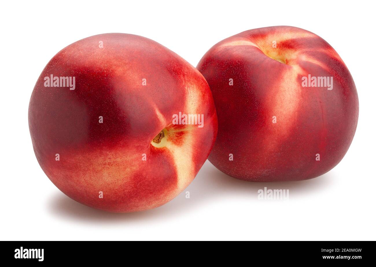 white nectarine path isolated on white Stock Photo - Alamy