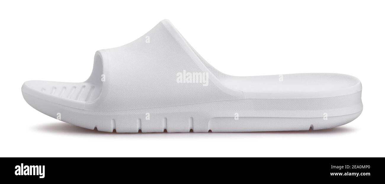 white slippers path isolated on white side view Stock Photo - Alamy
