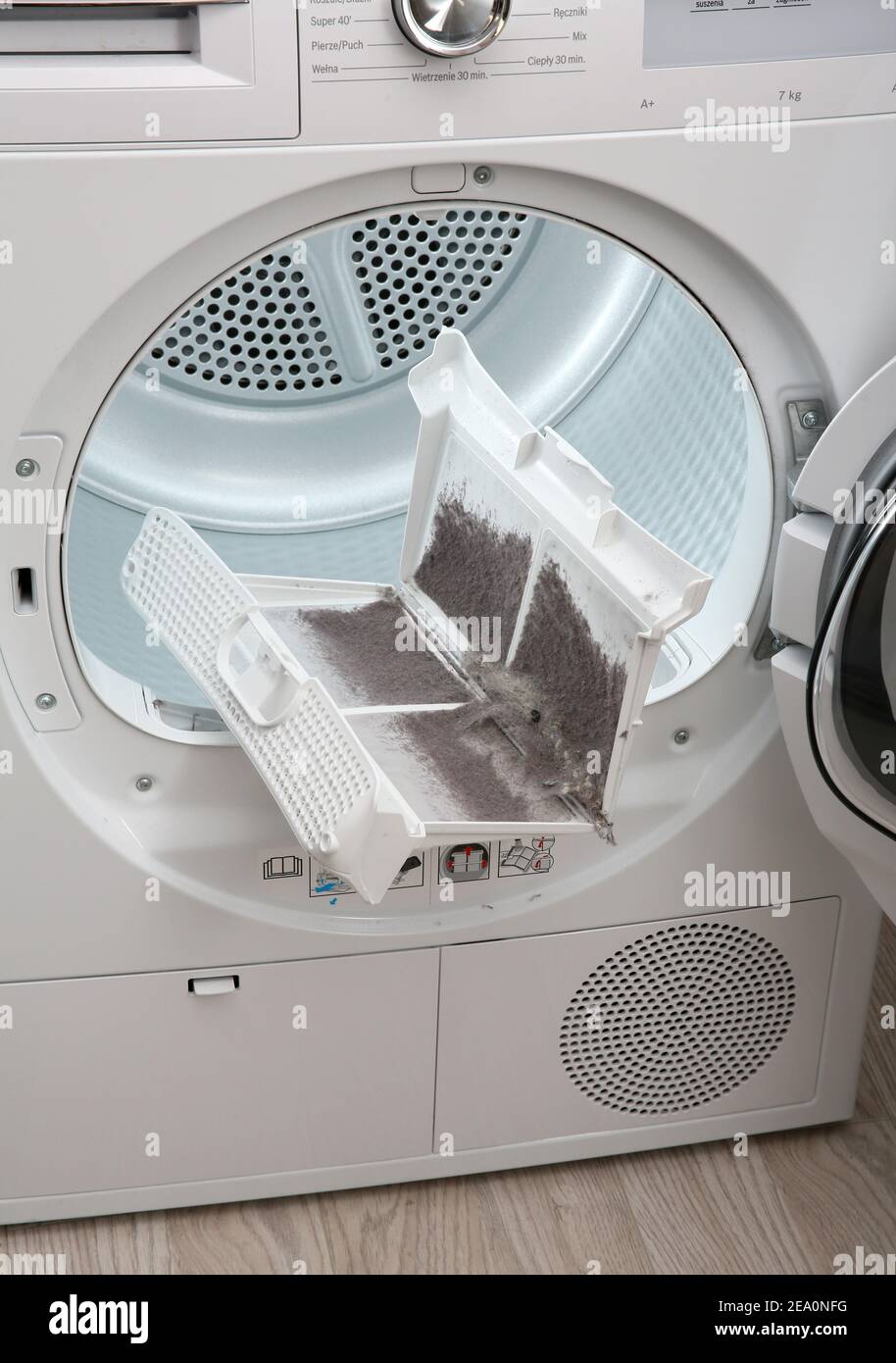 Dirty filter from a clothes dryer in a private house that can be ...