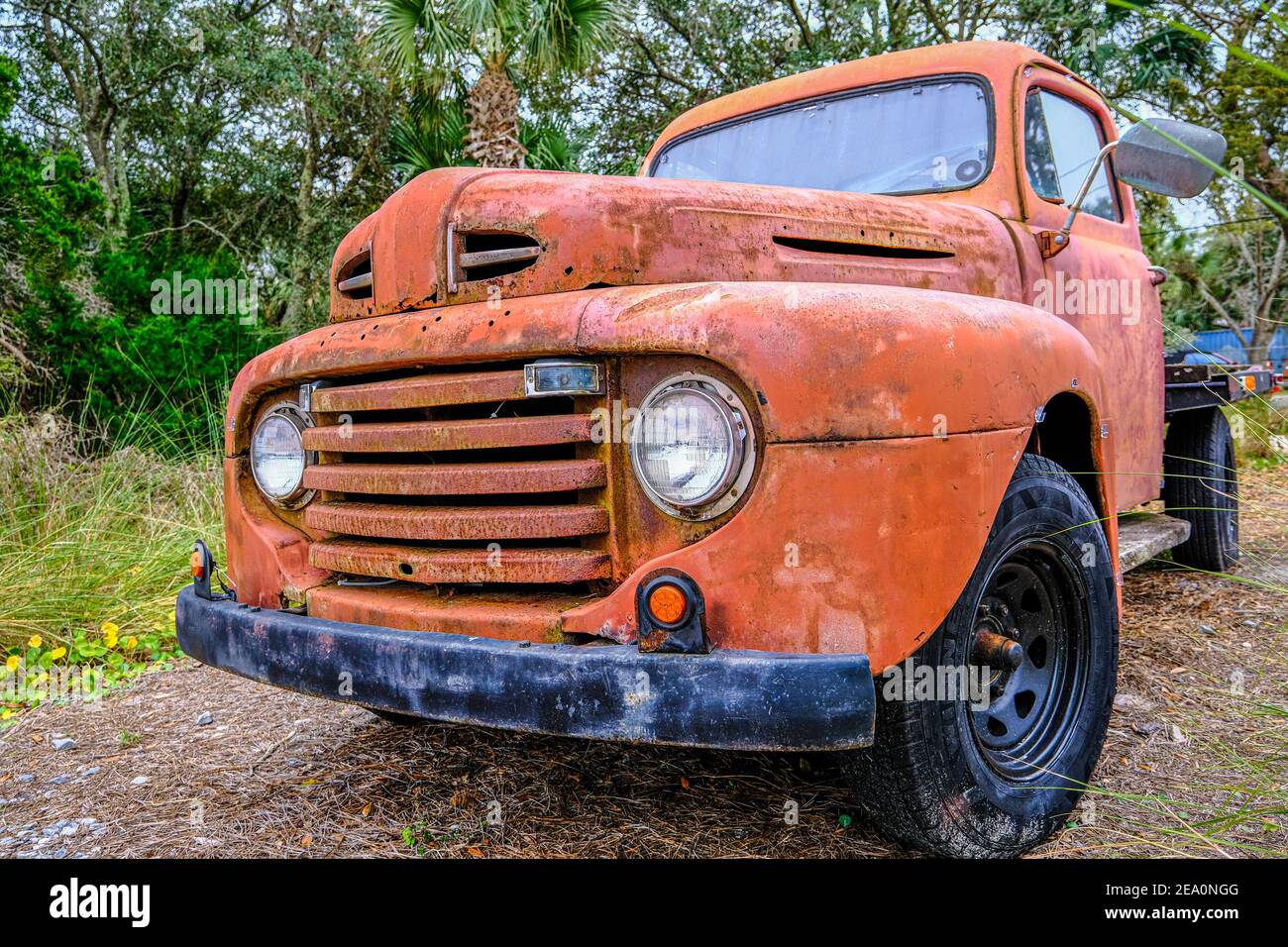 Old Red Rusty Truck Stock Photo - Alamy