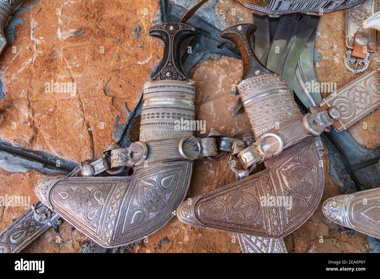 Middle East, Arabian Peninsula, Oman, Ad Dakhiliyah, Nizwa. Khanjar ...